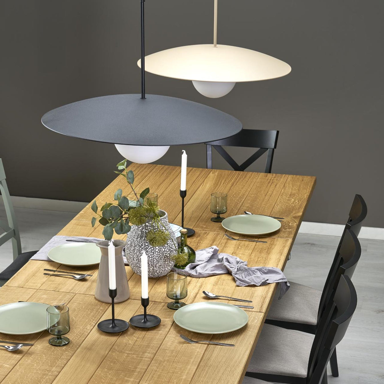 SLATE Mid-Century Modern Wide Dome Pendant Light for Kitchen Island ...